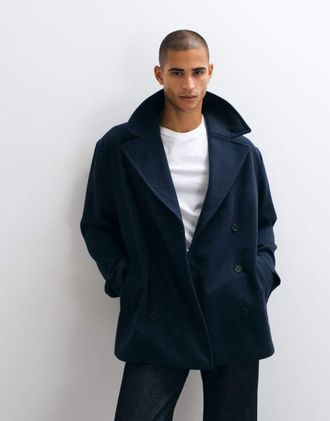Asos caban effet laine bleu marine