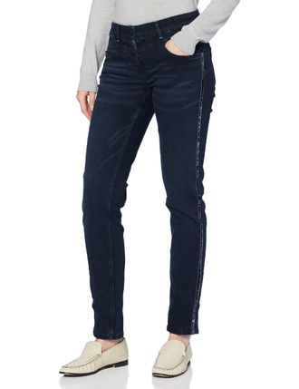 Cecil Damen 373524 Style Charlize Fit Slim Legs Jeans, Blue/Black Used wash, W28/L30