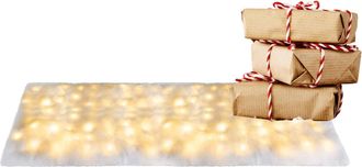 Generico Schnee-Teppich - glitzernde Tischdecke, 1,8 m x 0,45 m, Weihnachtsdekoration mit warmem Licht, Festliche Tischdekoration für Hauspartys, Winter-Esszim