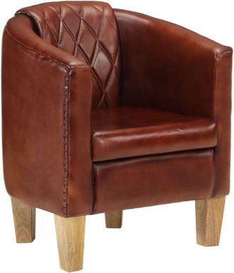 vidaXL vidaXL Clubsessel Braun Echtleder