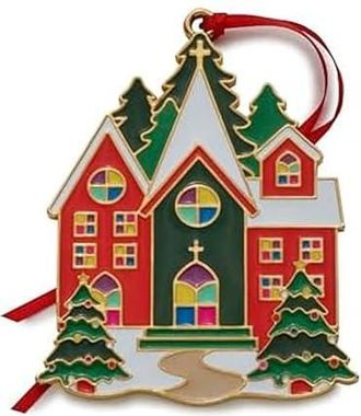 Wallace Wallace Weihnachtsdorf 2024, vergoldet und emailliert, Kirche, 1. Auflage