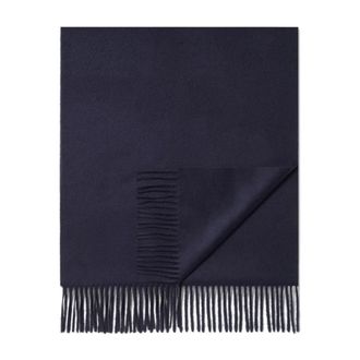 Ermenegildo Zegna Schwarzer Kaschmirschal mit Besticktem Logo - - Accessories - Herren - Schwarzk - ONE SIZE