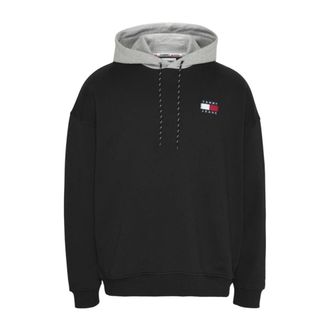 Tommy Jeans Authentic Logo Color Block Sweatshirt - - Sweatshirts & Hoodies - Herren - Schwarzk - XL