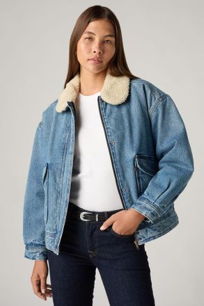 Levi's Blouson Daviateur Sherpa - Femme - Bleu / Turning Heads - L
