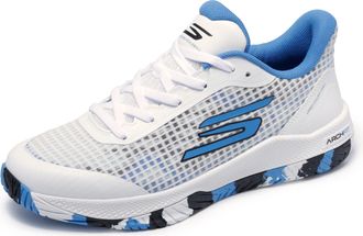 Skechers Womens Go Train Arch Fit Viper Court Pro-Pickleball Sneaker, Wei&szlig;/Blau, 39 EU