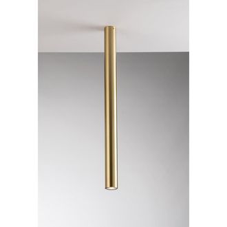 Luce-Ambiente-Design Fluke Cylindrical Ceiling Light in Gold Metal 75 cm