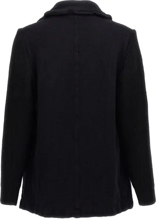 Comme Des Gar&ccedil;ons Double-Breasted Wool Coat - Black