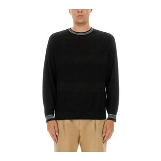 Paul Smith Pullover mit Streifenbesatz - - Knitwear - Herren - Schwarzk - S