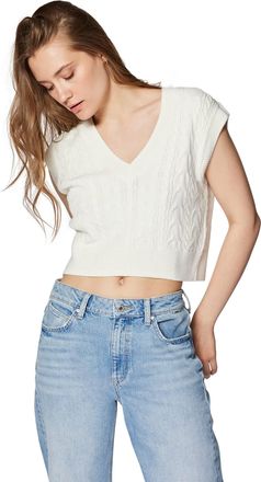 Mavi V Neck Sweater; Antique White