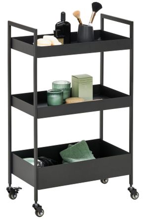 Xora Servierwagen, Schwarz, Metall, rechteckig, 50x86x30 cm, einfacher Aufbau, Esszimmer, Barm&ouml;bel, Barwagen