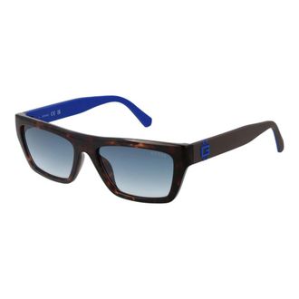 Guess Braune Rechteckige Sonnenbrille mit Blauen Verlaufsgl&auml;sern - - Accessories - Herren - Braun - ONE SIZE