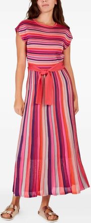 Derhy robe mi-longue Xabina à rayures - Rose