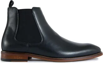 V.Gan Herren vegan Chelsea Boots Affogato Schwarz