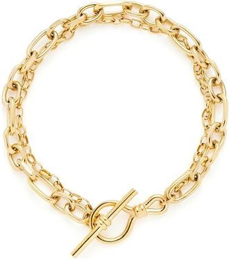Leonardo Bracelet Elisabeth - Bracelet en acier inoxydable doré - Chaîne dancre solide et polie - 19,5 cm de longueur - Bijou cadeau pour femme - 024862, Eine 