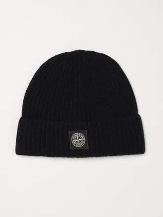 Stone Island Bonnet beanie en laine vierge c&ocirc;tel&eacute;e avec logo Compass