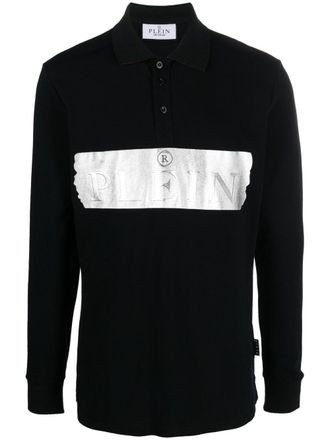 Philipp Plein Poloshirt mit Logo-Print - Schwarz