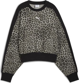 Puma Damen T7 Leo Luxe Oversized Sweatshirt S, Black