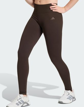 adidas adidas Performance - Workout Essentials Knit Scrunch - 7/8-Leggings in Aurora Coffee-Brown