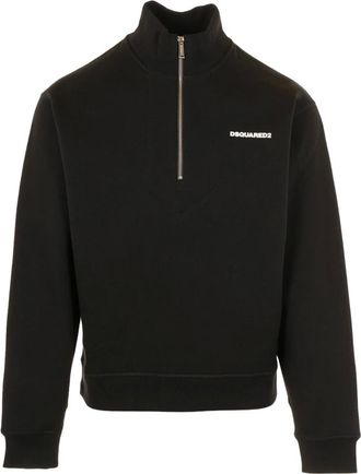 Dsquared2 Homme, Sweatshirts et sweats à capuche, Noir, Taille: M SweaT-shirt En Coton Zippé