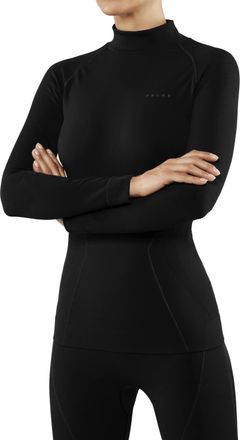 Falke Damen Baselayer-Shirt Maximum Warm High Neck W L/s Sh Funktionsmaterial schnelltrocknend 1 St&uuml;ck, Schwarz Black 3000, XS
