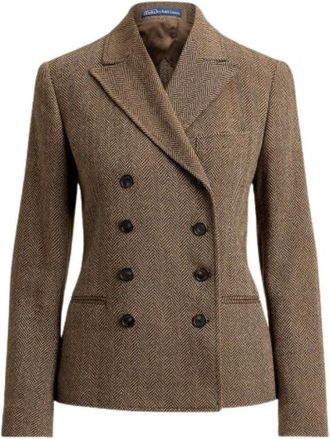 Polo Ralph Lauren Femme, Vestes, Brun, Taille: 40 FR Wool Herringbone Vest