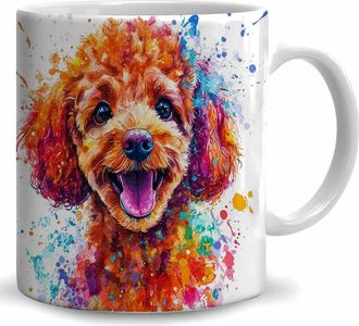 Generic Leicht zu Reinigen Tasse aus Keramik Braun Pudel Monochrom Teetasse 330ML f&uuml;r Geburtstag,Tea-Lover Geschenk,Abschlussfeier,Abschiedsgeschenk