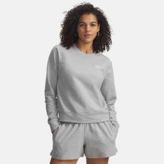 Under Armour Sport Terry Oberteil mit Rundhalsausschnitt f&uuml;r Damen Mod Grau Light Heather / Wei&szlig; XXL