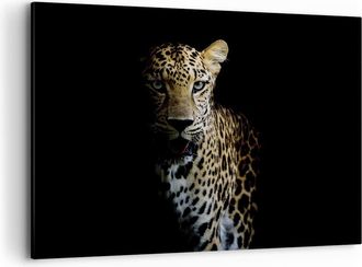 Arttor Bilder auf Leinwand 100x70cm Leinwandbild Schattig Leopard Panther Groß Wanddeko Bild Schlafzimmer Küche Deko Wandbilder Dekoration Wohnzimmer Wall De