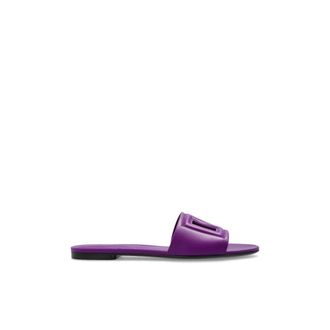 Dolce & Gabbana Femme, Chaussures, Violet, Taille: 36 EU Mules en cuir avec logo
