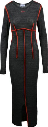 Off-white Femme, Robes, Gris, Taille: 40 FR Abito Silhouette en maille