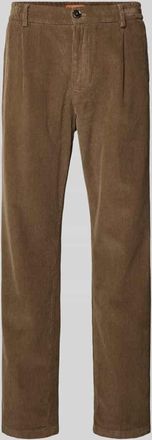 Cruna Straight Fit Cordhose mit Bundfalten Modell Mitte