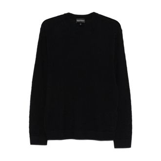Emporio Armani Jacquard-Pullover aus Schurwolle - - Knitwear - Herren - Schwarzk - L