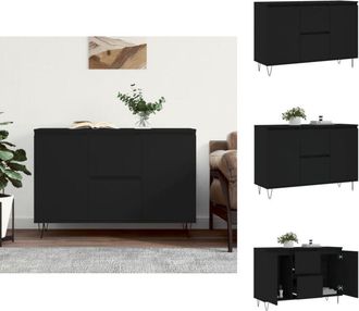 vidaXL Sideboard Schwarz 104x35x70 cm Holzwerkstoff - Schreibtisch - Sideboard - Wohnzimmerm&ouml;bel - Holzm&ouml;bel - Schwarz