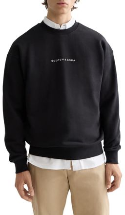 Scotch & Soda Herren Core - Logo Front Chest Sweatshirt, Black 0008, XL EU
