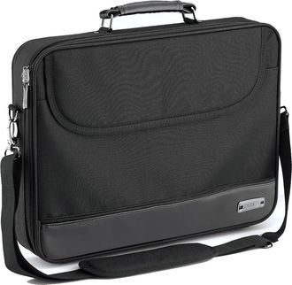 Pedea Laptoptasche 17,3 Zoll (43,9 cm) BLACKLINE Notebook Umhängetasche mit Schultergurt, schwarz