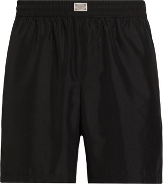 Dolce & Gabbana short de bain à plaque logo - Noir