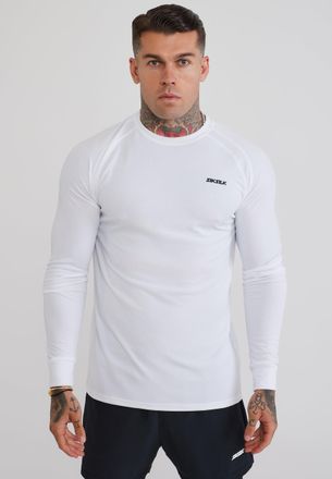 Siksilk Herren Wei&szlig;es Langarm Tech T-Shirt XXL