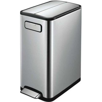 EKO Poubelle &agrave; p&eacute;dale tri s&eacute;lectif Ecofly 20+20 litres - Stainless steel Plastic - inox mat