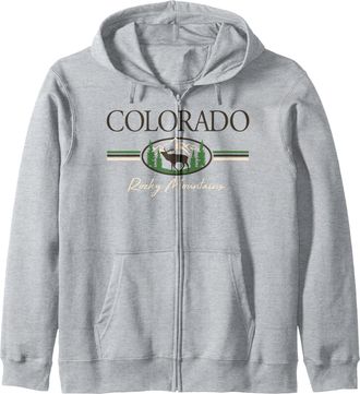 Trendy Apparel Colorado Rocky Mountains Elk Silhouette Kapuzenjacke