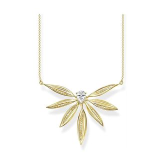 Thomas Sabo Thomas Sabo Damen Halskette mit Anh&auml;nger Glam Soul Bl&auml;tter Gro&szlig; Goldfarbe Ke1950-414-14-L45V - - Accessories - Damen - Gelb - ONE SIZE