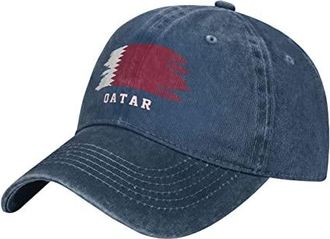 Generic Baseball Casquette Drapeau du Qatar, Denim Qatari Unisexe Casquette De Baseball Classique Sunhat pour Hip Hop Femmes Sports