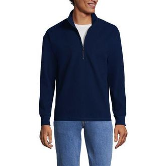 Lands End Fleece-Troyer, Herren, Gr&ouml;&szlig;e:52-54 regular, Blau, Viskose-Mischung/Polyester-Mischung, by Lands End