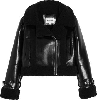 Apparis Jay Jacke aus Faux Fur - Schwarz