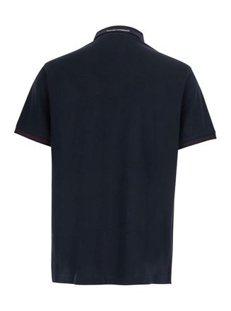 Emporio Armani Mens Piquet Polo Shirt Blue Cotton T-Shirts And Polos