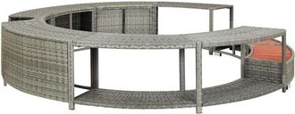 vidaXL Whirlpool-Umrandung Grau Poly Rattan - Vidaxl