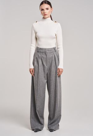 Benu Wei&szlig;er Damen Merinowolle Rollkragenpullover