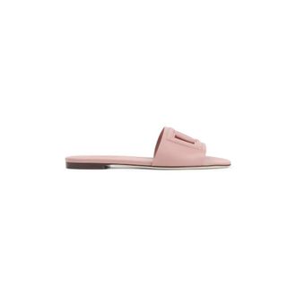 Dolce & Gabbana Femme, Chaussures, Rose, Taille: 41 EU Sandales Plates Slides en Cuir
