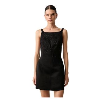 Trussardi Mini-robe en satin brod&eacute;e - Femme - Robes - Noir - Taille: 38 FR