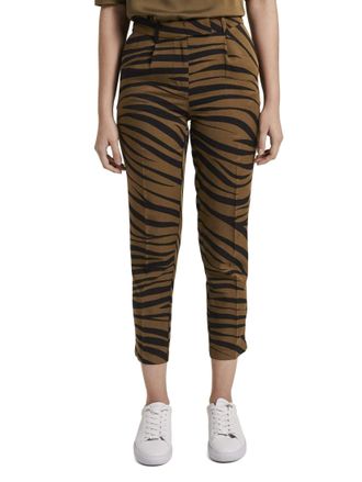 Tom Tailor TOM TAILOR mine to five Damen Tapered Hose, 22793-olive Zebra Design, 38