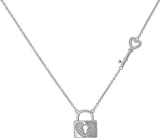 Orphelia Damen-Kette mit Anhänger 925 Silber rhodiniert Zirkonia weiß Rundschliff 45 cm - ZK-7022